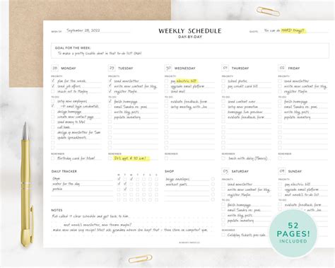 Weekly Planner Notepad Daily To Do List Weekly Desk Pad Etsy