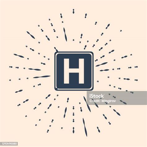 黑色醫院標誌圖示隔離在米色背景上抽象向量圖形及更多字母h圖片 字母h 標誌 醫院 Istock