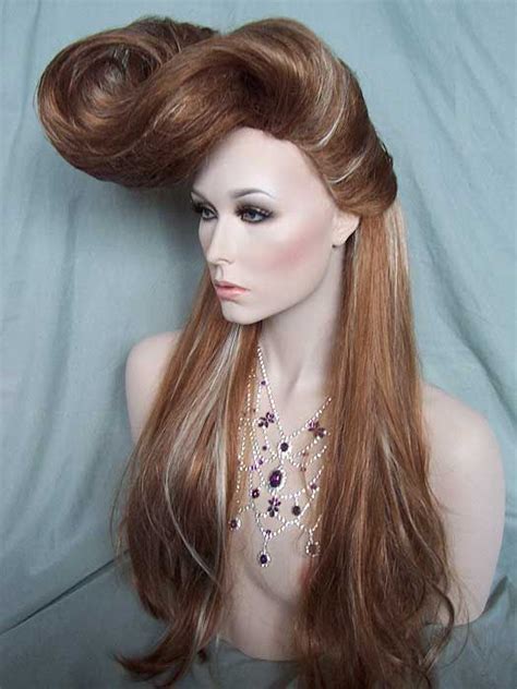 Blonde Mix French Roll Drag Queen Wig Hair Rainbow Drag Wigs Wig