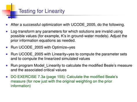 Ppt 9 Testing Model Linearity Powerpoint Presentation Free Download