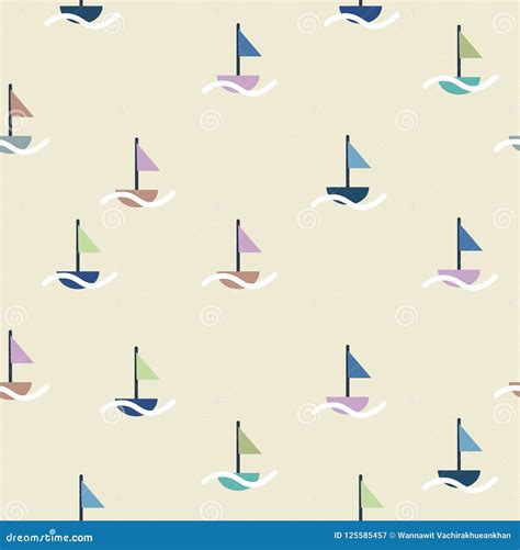 Boat Sail Doodle Pattern Stock Vector Illustration Of Ships 125585457