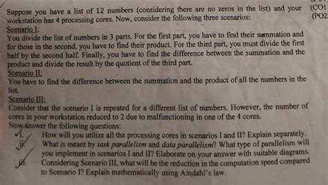 Solved Suppose You Have A List Of Numbers Considering Chegg