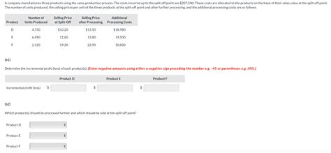 Solved The Number Of Units Produced The Selling Prices Per Chegg Com