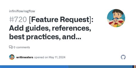 Feature Request Add Guides References Best Practices And Other Documentation That May