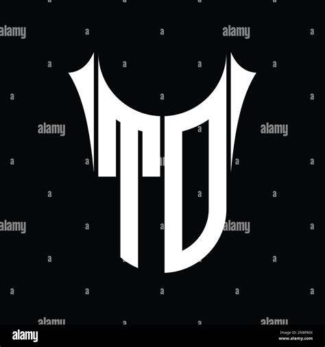 Td Logo Monogram Shield Sharp Half Round Shape Vector Images Design