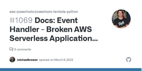 Docs Event Handler Broken AWS Serverless Application Model SAM