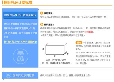 国际货运托运计费标准