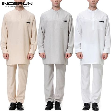 Buy Incerun Muslim Clothes Suit Men Shirt And Pants
