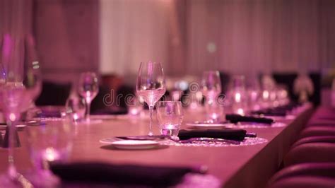 Glass Of Wine Restaurant Interior Serving Dinner Stock Footage Video