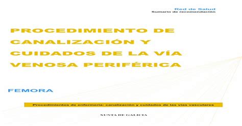 Procedimiento De CanalizaciÓn Y Cuidados De La VÍa Pdf Document