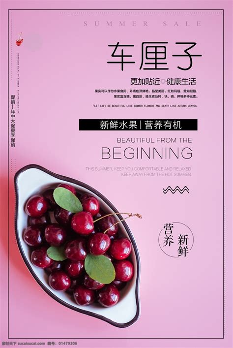 创意时尚车厘子樱桃水果海报素材图片下载 素材编号01479306 素材天下图库