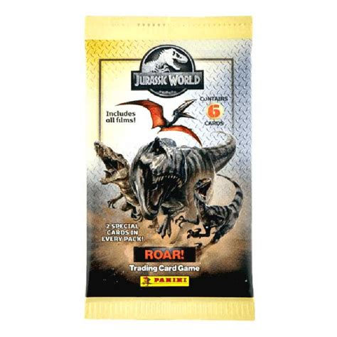 1 Pack 6 Kort Panini Jurassic World Roar Trading Card Game