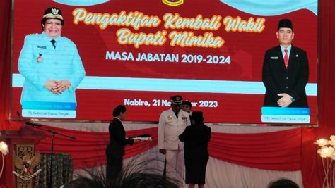 Johannes Rettob Resmi Diaktifkan Kembali Sebagai Wakil Bupati Mimika Timika Bisnis