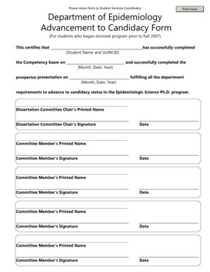 Fillable Online Sph Umich Department Of Epidemiology Advancement To