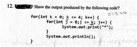 solved show the output produced by the following code for