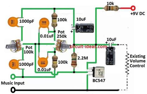 Bass Treble Tone Control Circuit Using A Single Transistor Circuit
