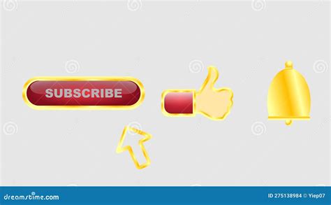 Illustration Vector Graphic Of Subscribe Button Like And Notification
