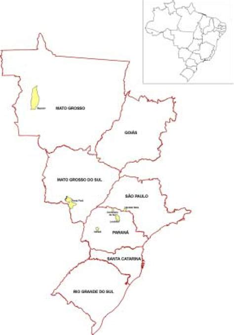 Sampling Points Of The Neotropical Brown Stink Bug E Heros Populations Download Scientific