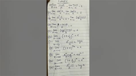 Formulas To Evaluate Limit Class 12 Youtube