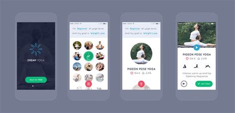 yoga app mobile interface mobile