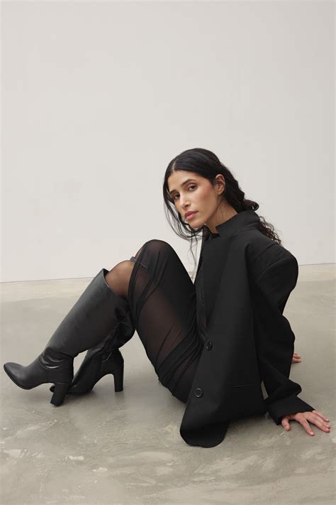 Rounded Toe Leather Knee High Boots Black Na Kd
