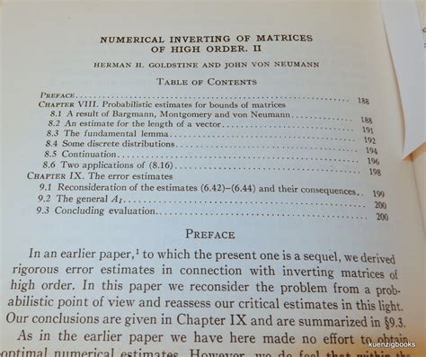 Numerical Inverting Of Matrices Of High Order Ii By Goldstine H H