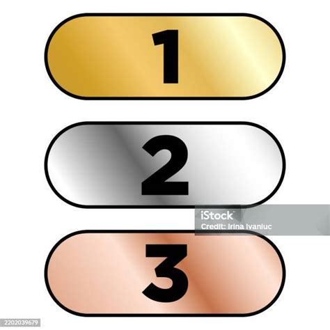 금 은 청동 배지는 흰색 배경에 고립되어 있습니다 메달 벡터 일러스트 레이 션 1위에 대한 스톡 벡터 아트 및 기타 이미지 1위 2 위 상 종류 3위 Istock