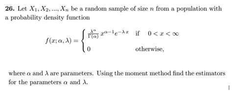 Solved where α and λ are parameters Using the moment Chegg