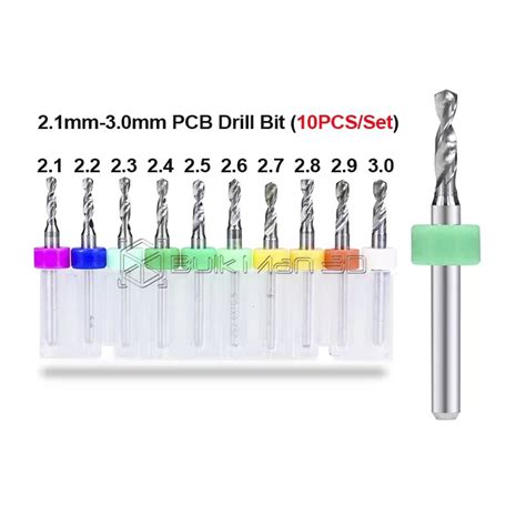 Carbide 10pcs Pcb Drill Bit Set Mechblock