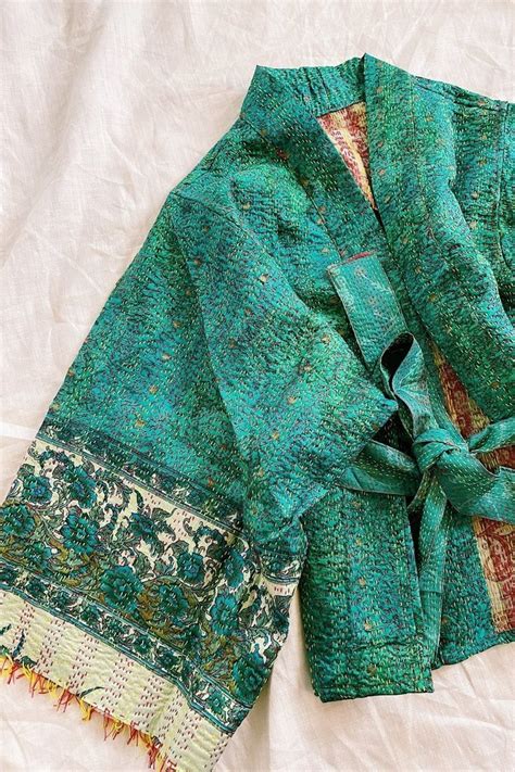 Stylish Reversible Silk Kimono Jacket Kimono Handmade Quilted Coat