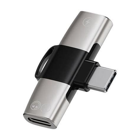 JSNKJLMN Dual Type C Adapter Splitter To Double Type C Jack AUX Audio Headphone Adapter