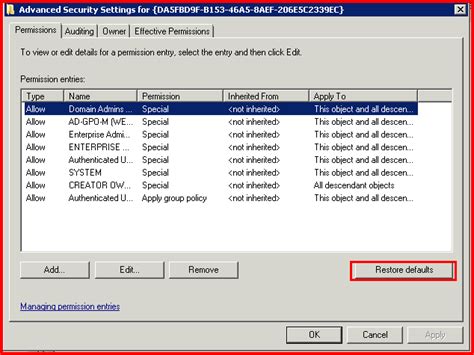 Ad Delegation Default Permissions For Gpos Jocha Blog