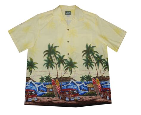 Hawaiian Vacation Yellow Aloha Men Shirt Jade Fashion Hawaiian