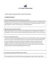 Understanding Accounting Systems And Software Course Hero