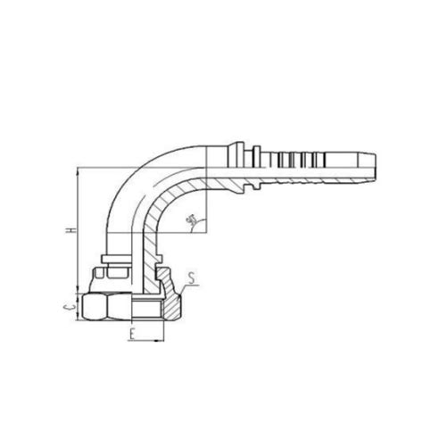 Hydraulic Metric Fitting 20291 90° Metric Flat Seat Fitting