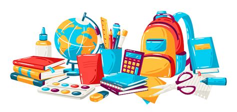 Contexte Scolaire Avec Des Éléments Déducation Illustration De