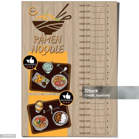 Ramen Noodle Japanische Vorlage Menügestaltung Stock Vektor Art Und Mehr Bilder Von Asiatische