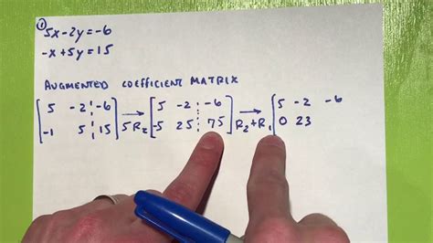 Using Matrix Row Operations To Solve A System Of Equations Youtube