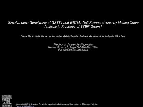 Simultaneous Genotyping Of Gstt1 And Gstm1 Null Polymorphisms By