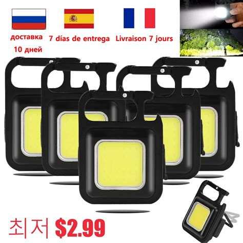 미니 Led 손전등 토치 USB 충전식 키 체인 라이트 휴대용 높은 전원 Led 자석 손전등 캠핑 AliExpress
