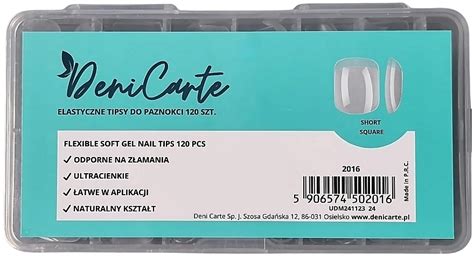 Deni Carte Гел типсове за удължаване на нокти Квадрат къси 120 бр Makeup Bg