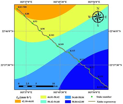 Rainfall Intensity Interpolation Results Under 20 Year Return Download Scientific Diagram