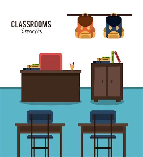 Premium Vector Classroom Elements Design