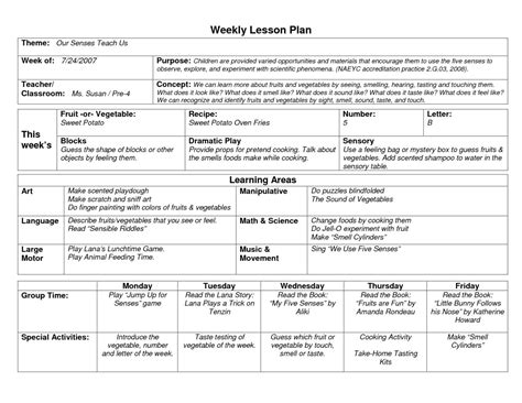 Six Point Lesson Plan Template Williamson