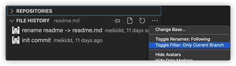 File History Missing Commits From Other Branches · Issue 1402 · Gitkrakenvscode Gitlens · Github