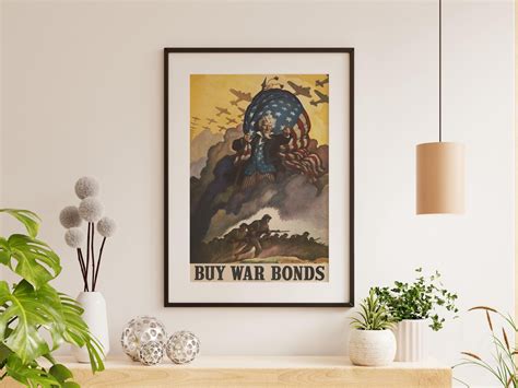 Buy War Bonds Poster Uncle Sam Artwork World War Ii Propaganda