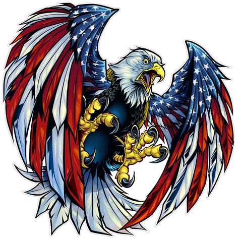 Flying American Flag Eagle Decal Nostalgia Decals Patriotic Vinyl