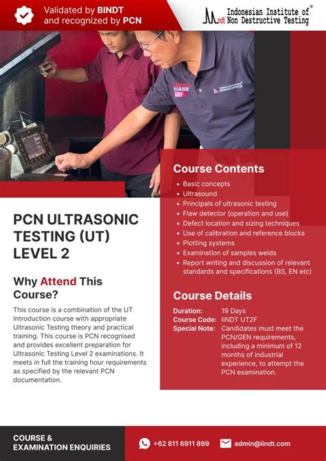 Ultrasonic Testing Level 2 Iindt Batam Indonesian Institute Of Ndt