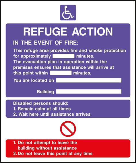Fire Action Sign 17 Assorted Sizes Displaypro