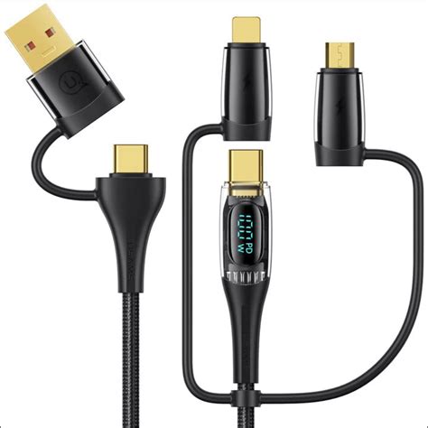 Usams Us Sj Type C Lightning Micro Usb In Lcd G Stergeli Pd W H Zl Arj Ve Data Kablosu
